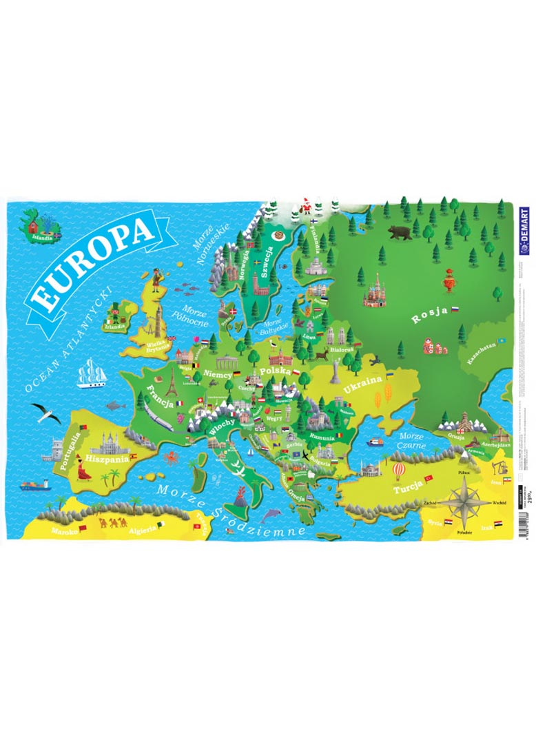 Podkładka mapa Europy dla dzieci – Ksiegarnia Bartek